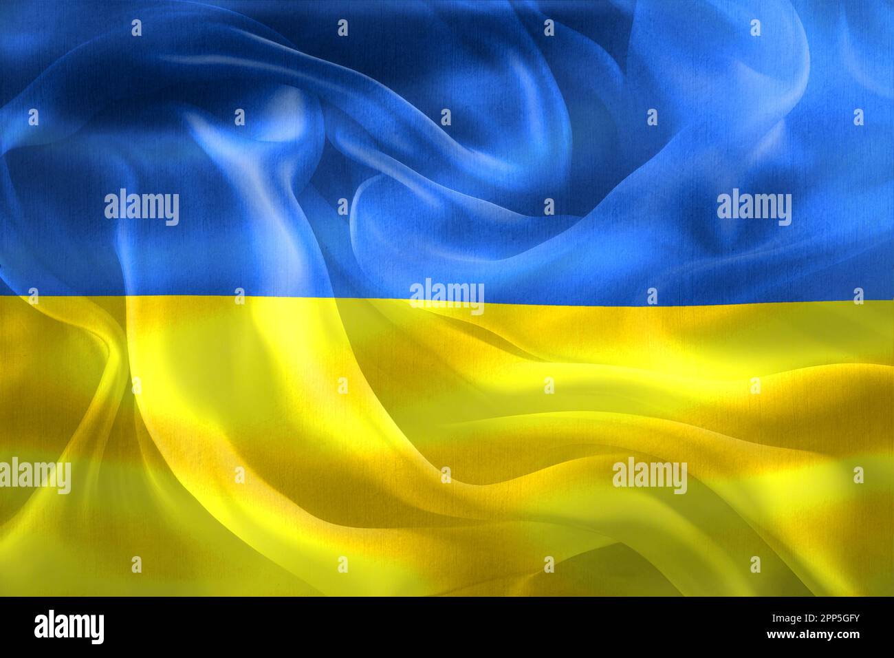 3D-Illustration of a Ukraine flag - realistic waving fabric flag Stock ...