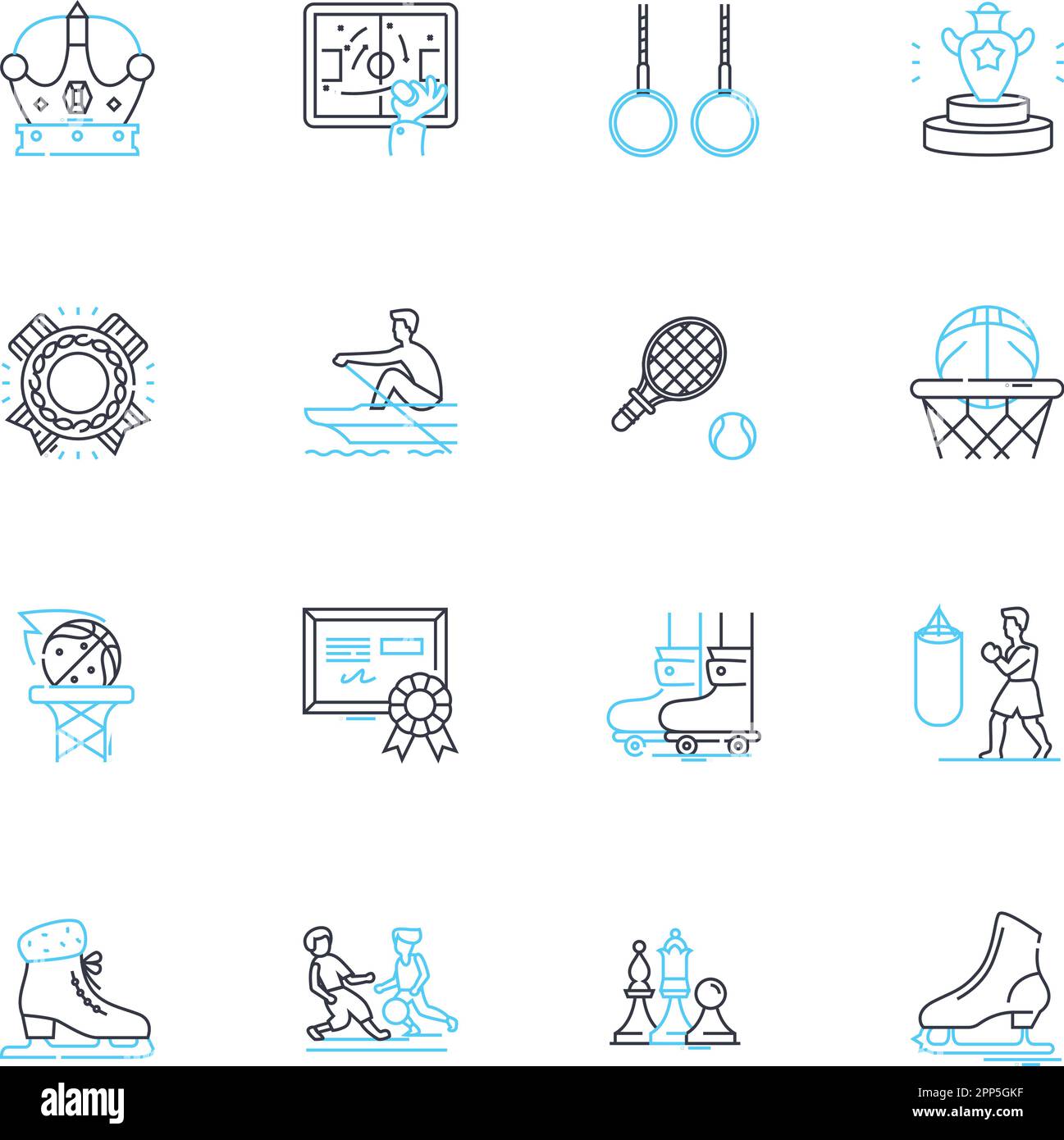 Administration linear icons set. Management, Leadership, Coordination ...