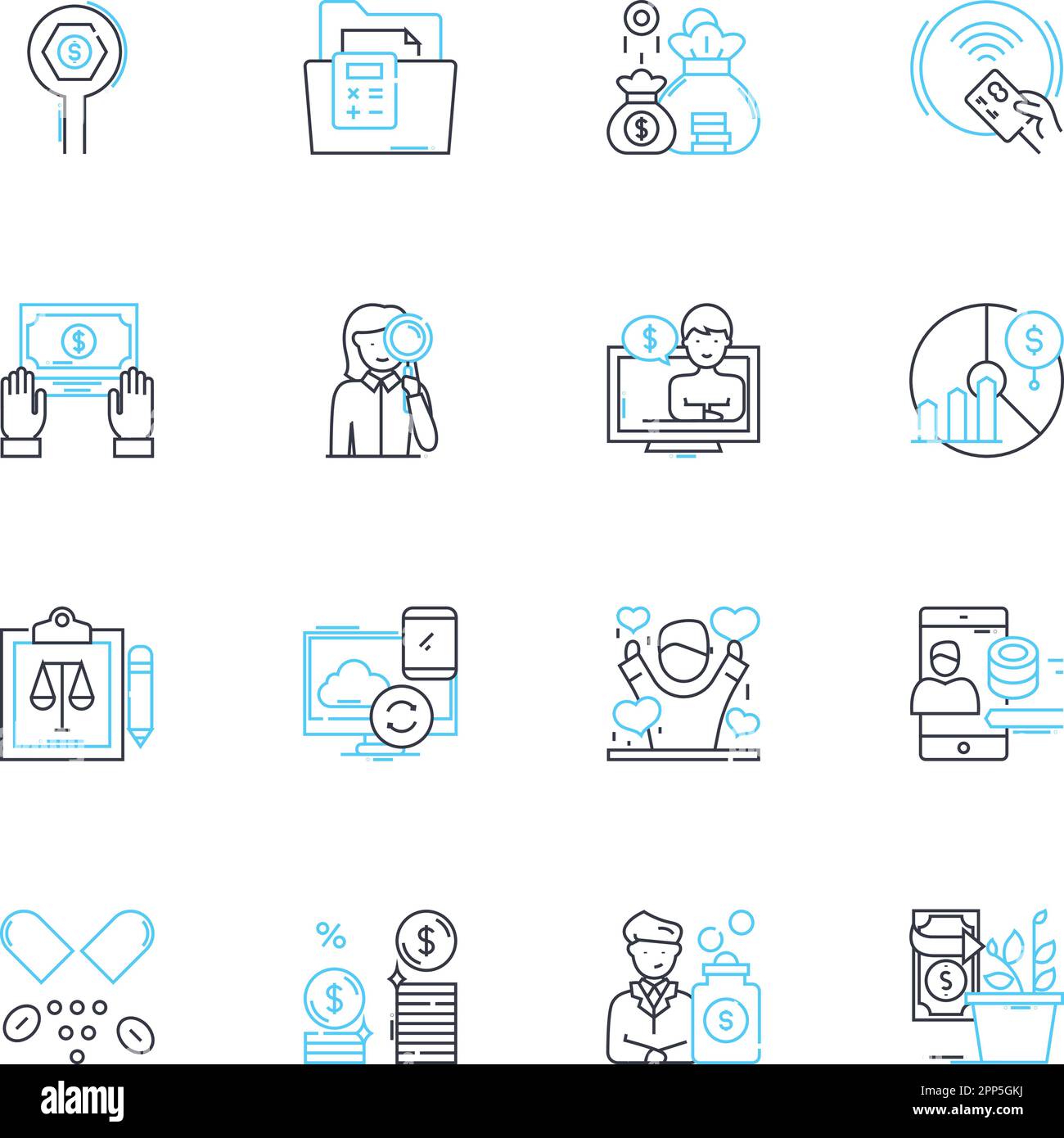 Active Listening Linear Icons Set Empathy Concentration Open