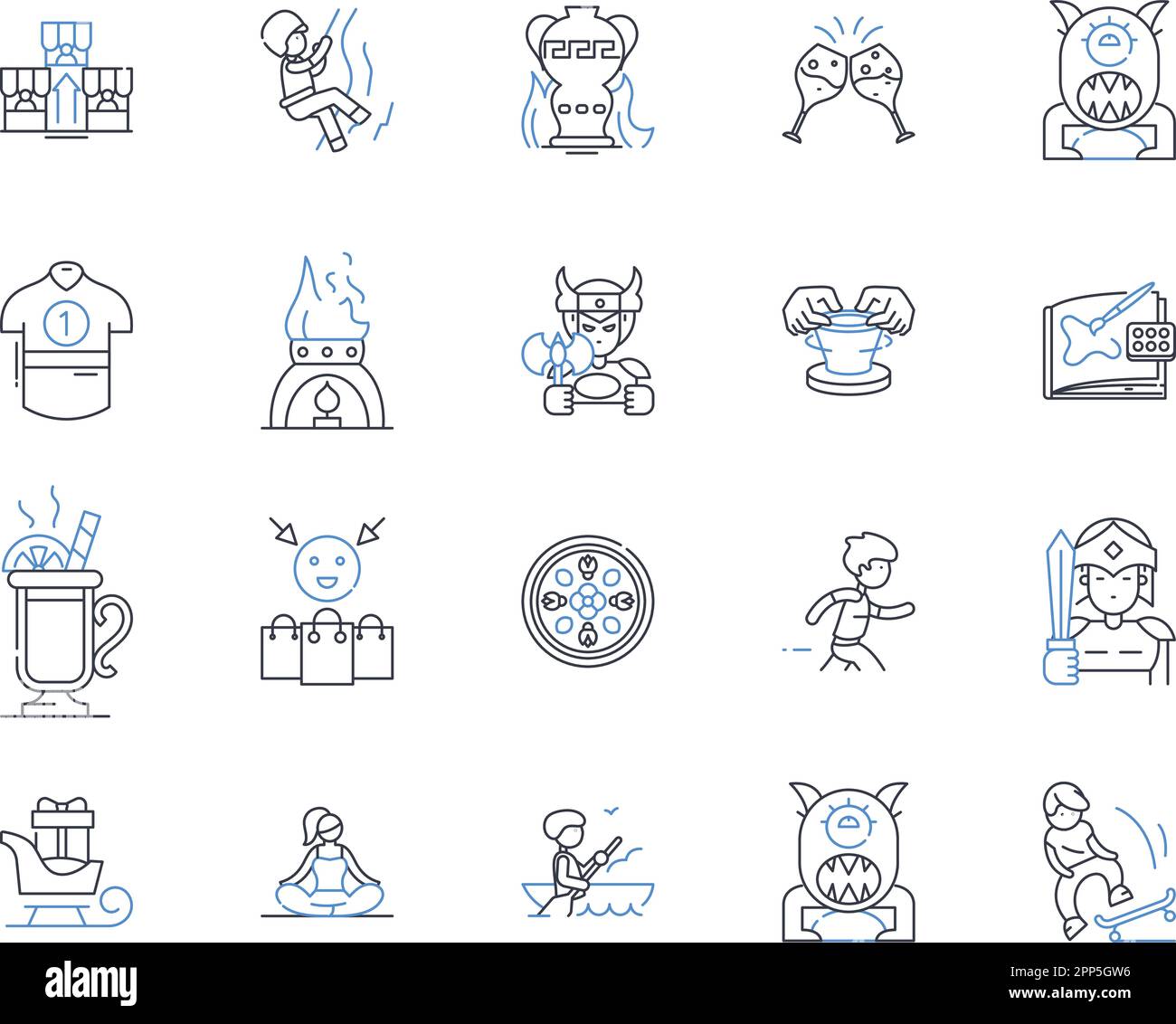 Dance Therapy Line Icons Collection Movement Expression Healing
