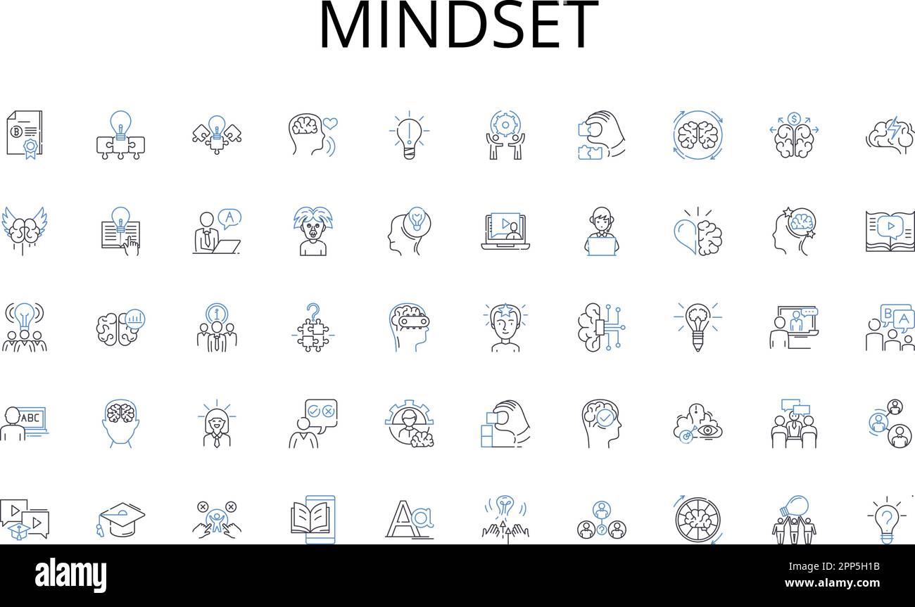 Mindset line icons collection. Justice, Equality, Freedom, Dignity ...