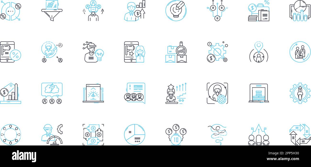 Oversight linear icons set. Supervision, Monitoring, Control ...