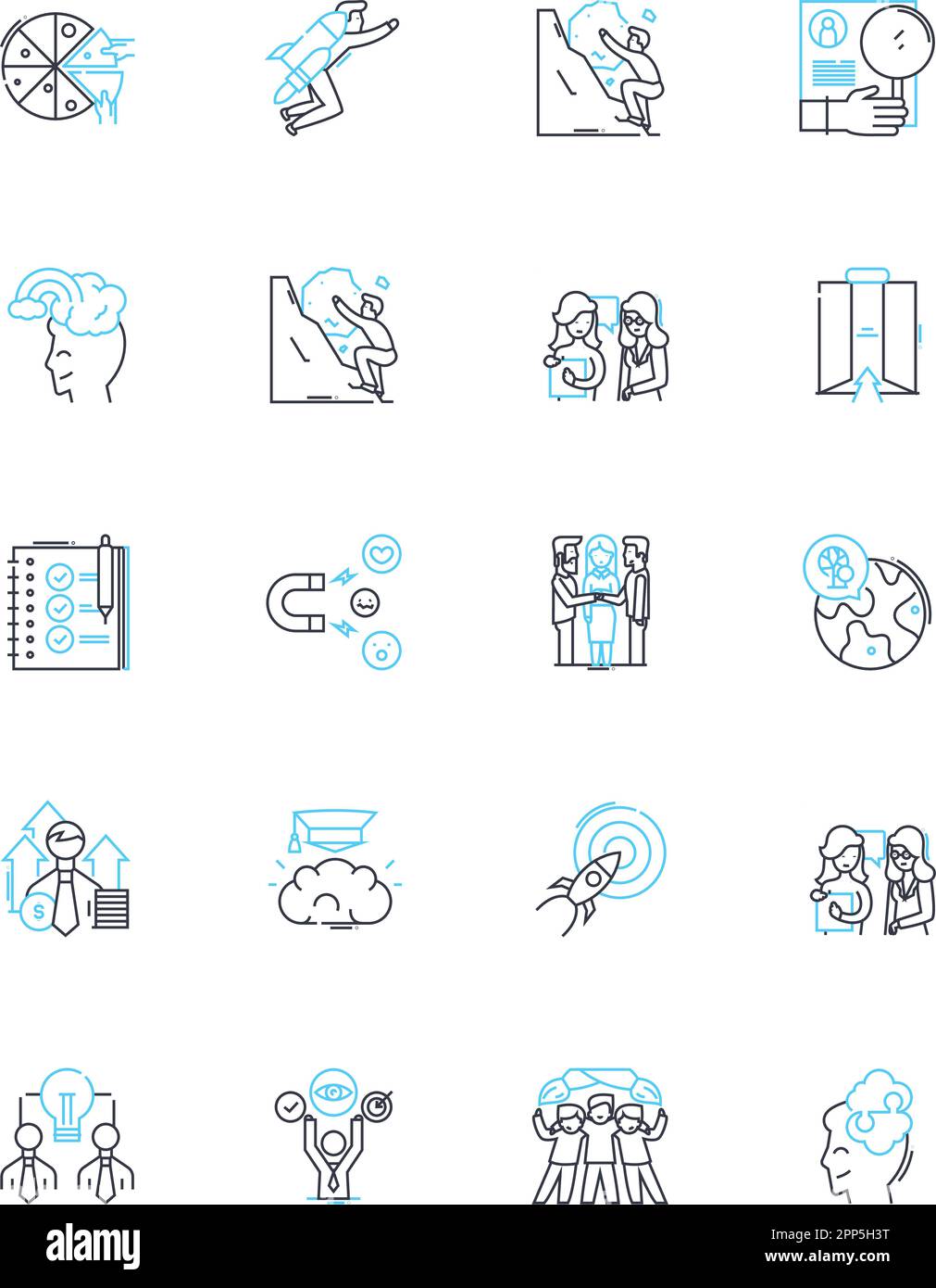 Stakeholder engagement linear icons set. Collaboration, Empowerment ...