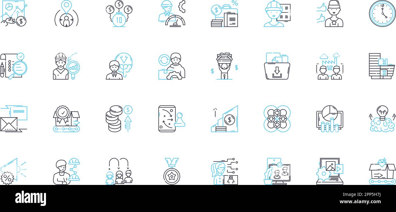 Bold approach linear icons set. Courage, Fearlessness, Daring, Risk ...