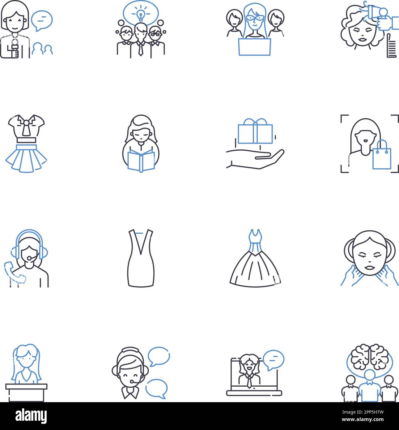 Women's commerce line icons collection. Empowerment, Feminism ...