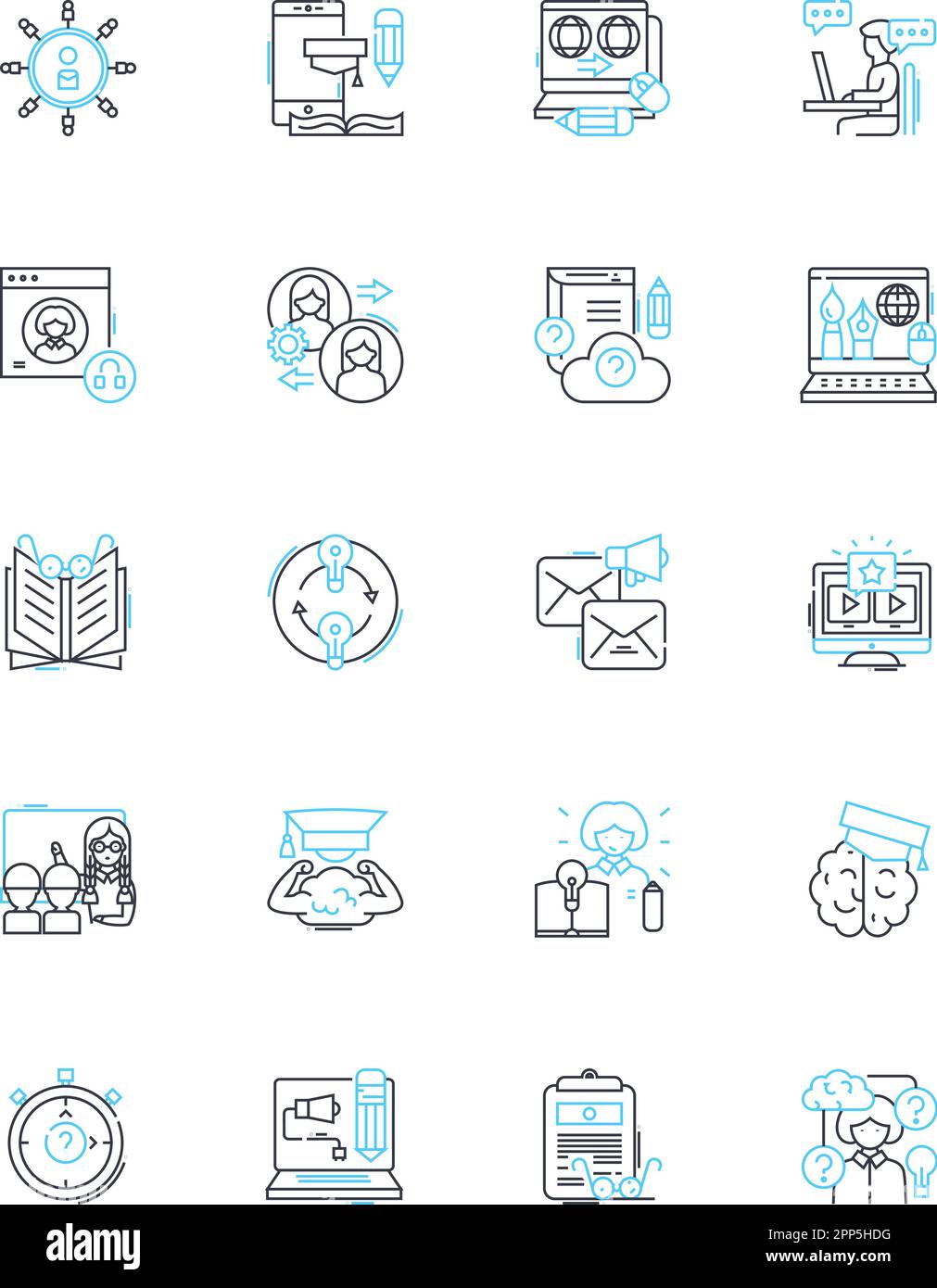 Digital instruction linear icons set. E-learning, Online, Virtual ... Digital instruction linear icons set. E-learning, Online, Virtual ...