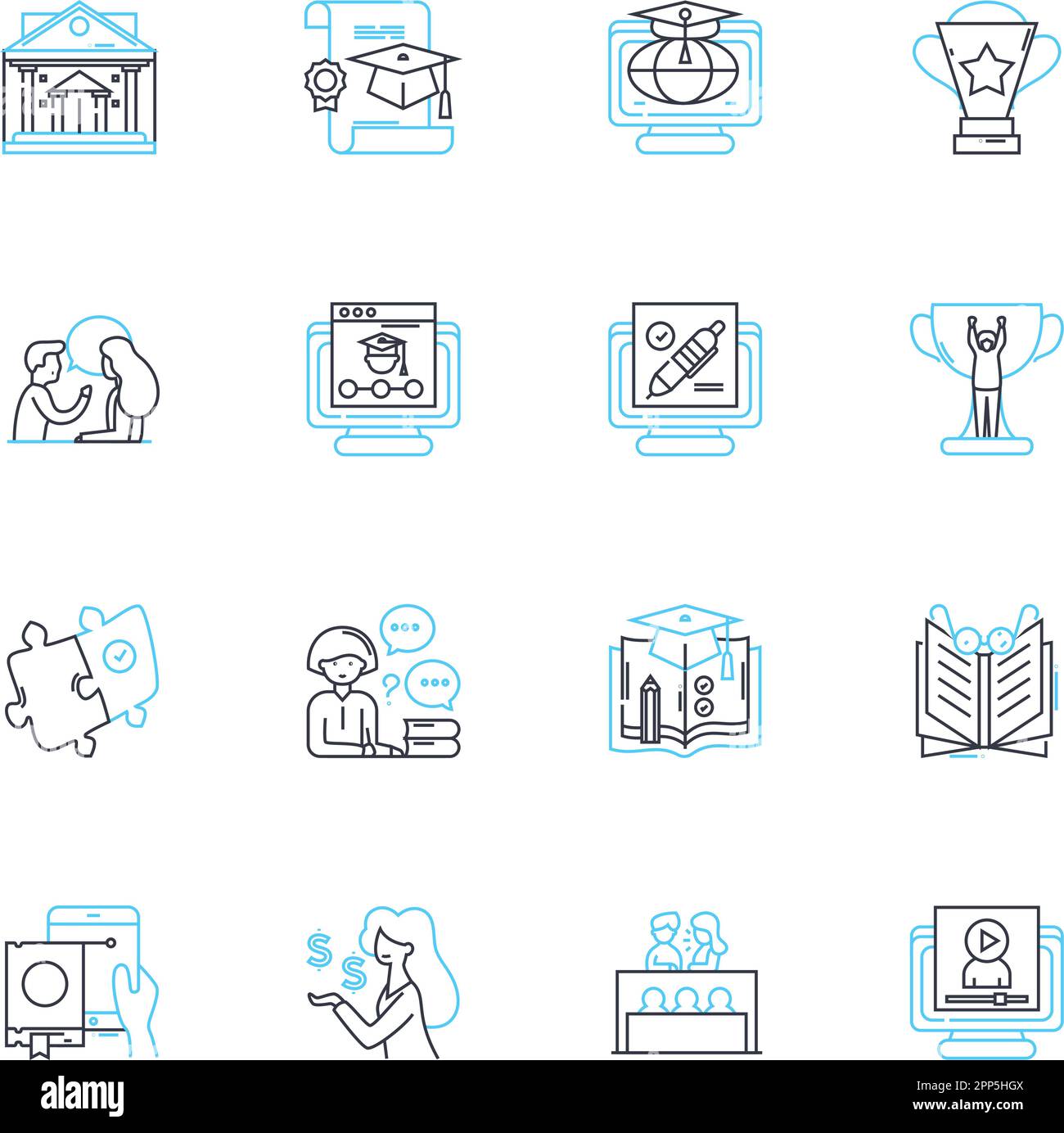 Digital Workshop linear icons set. Innovation, Collaboration ...