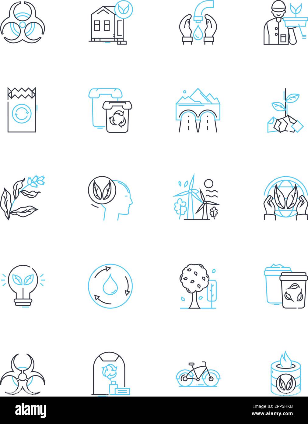 Environmental conservation linear icons set. Sustainability, Recycling ...