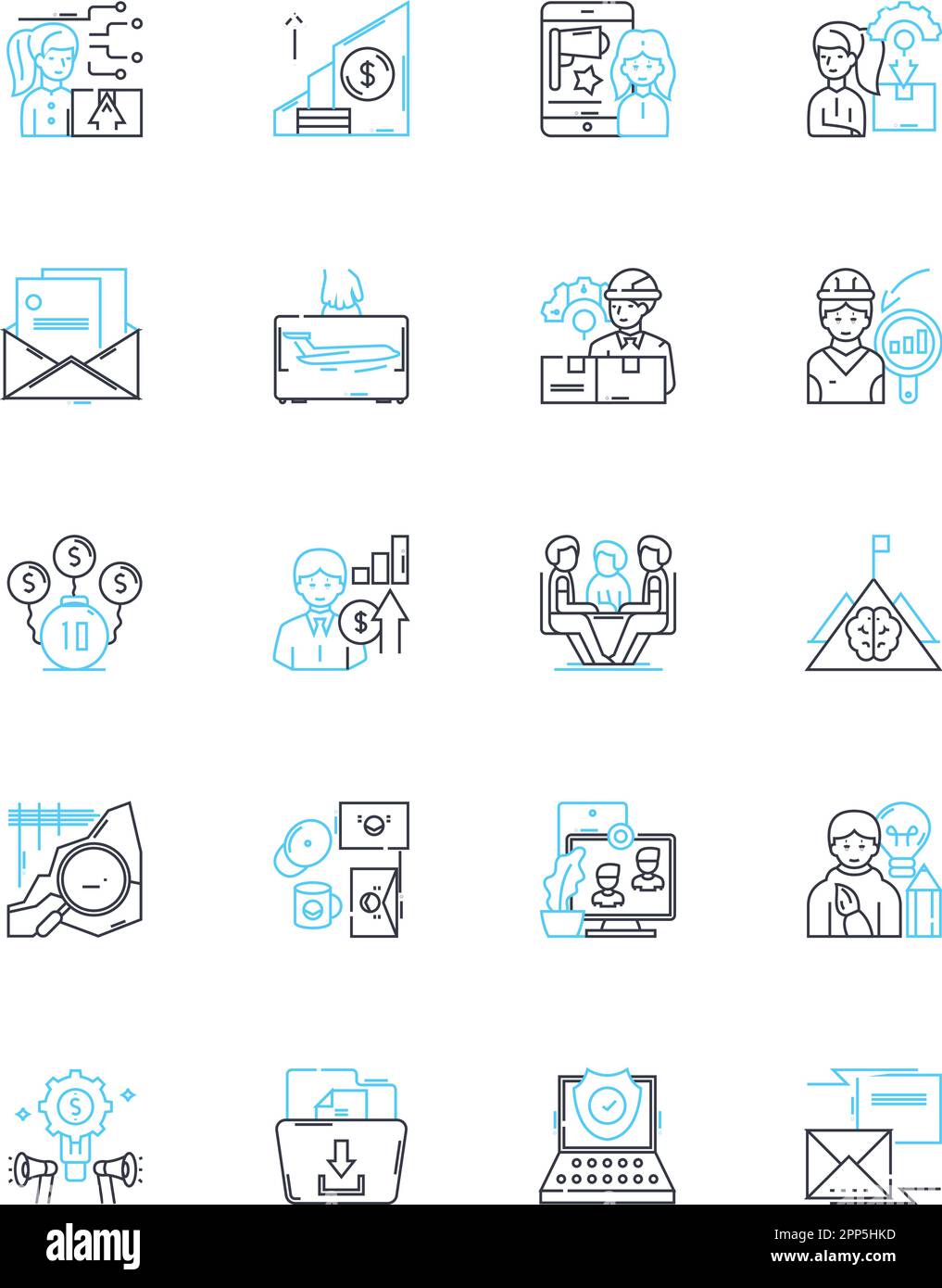 Bold approach linear icons set. Courage, Fearlessness, Daring, Risk ...