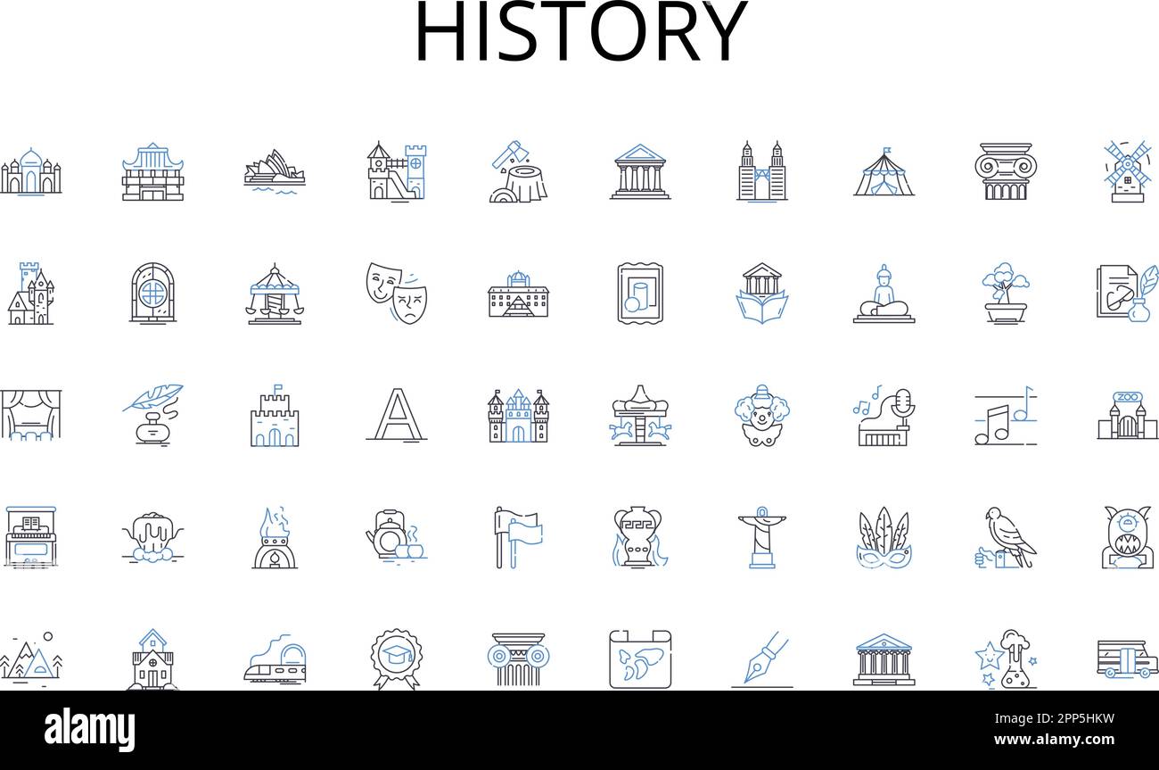 History line icons collection. Investments, Capital, Mergers ...