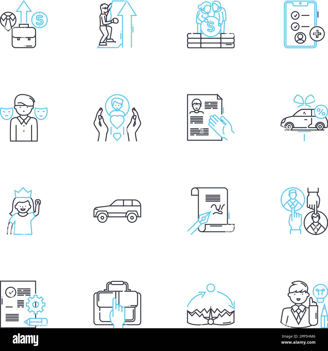 Employment linear icons set. Occupation, Job, Workforce, Career, Recruitment, Resume, Employment ...