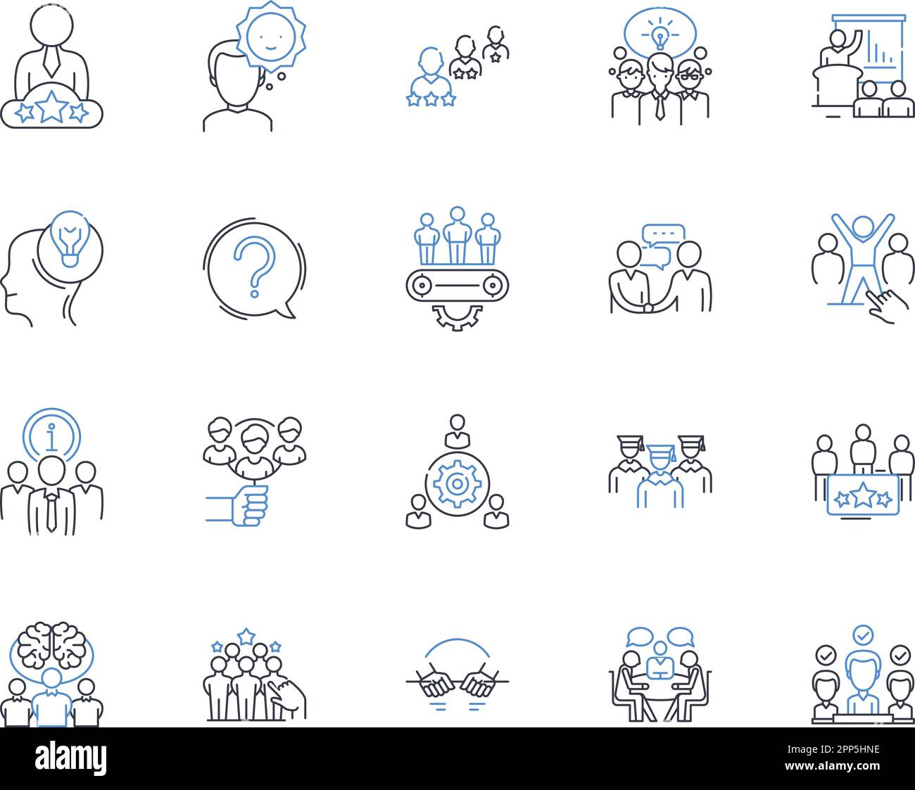Co Creators Line Icons Collection Collaboration Partnership
