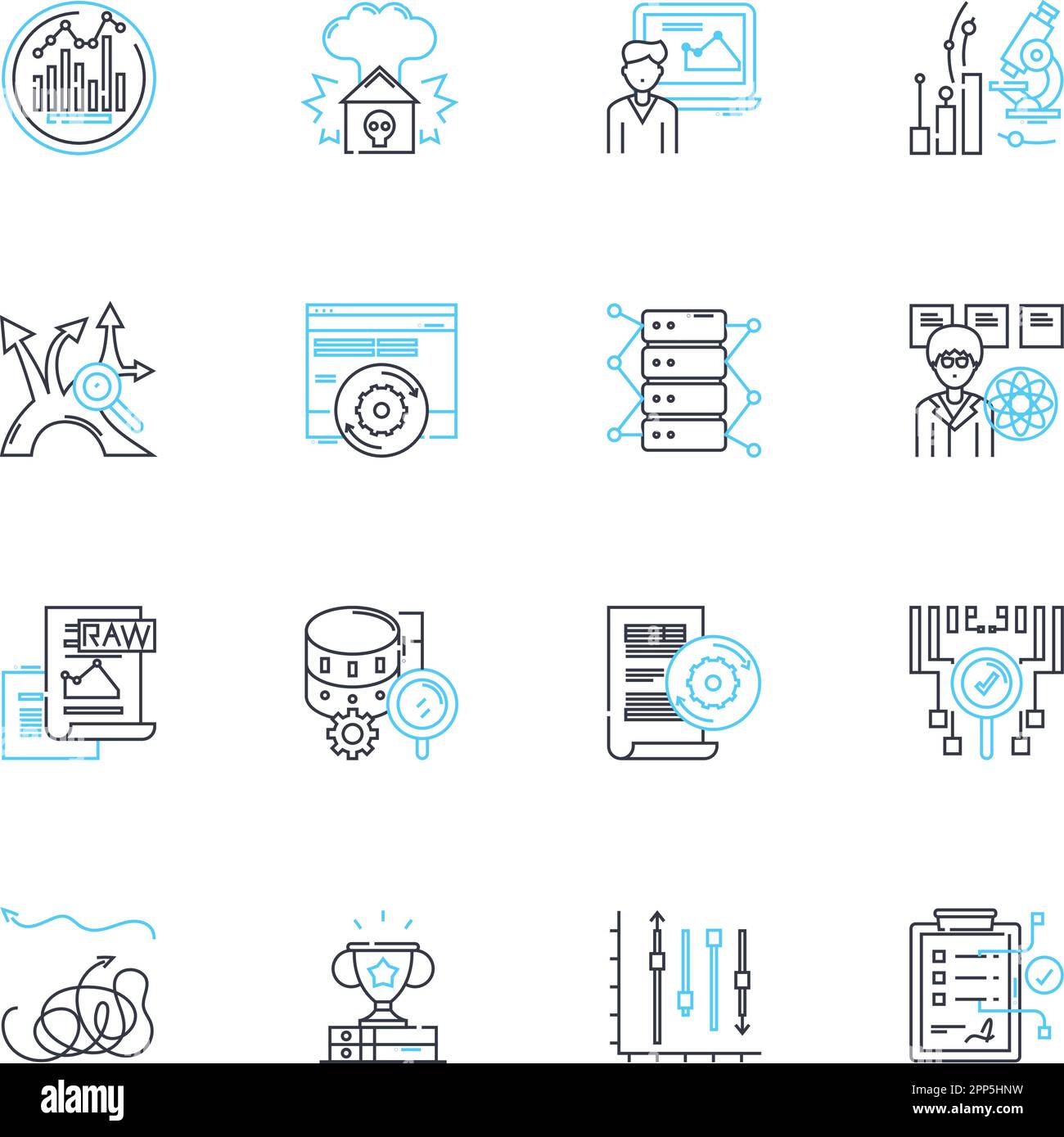 Marketing linear icons set. Advertising, Branding, Campaigns, Consumers ...