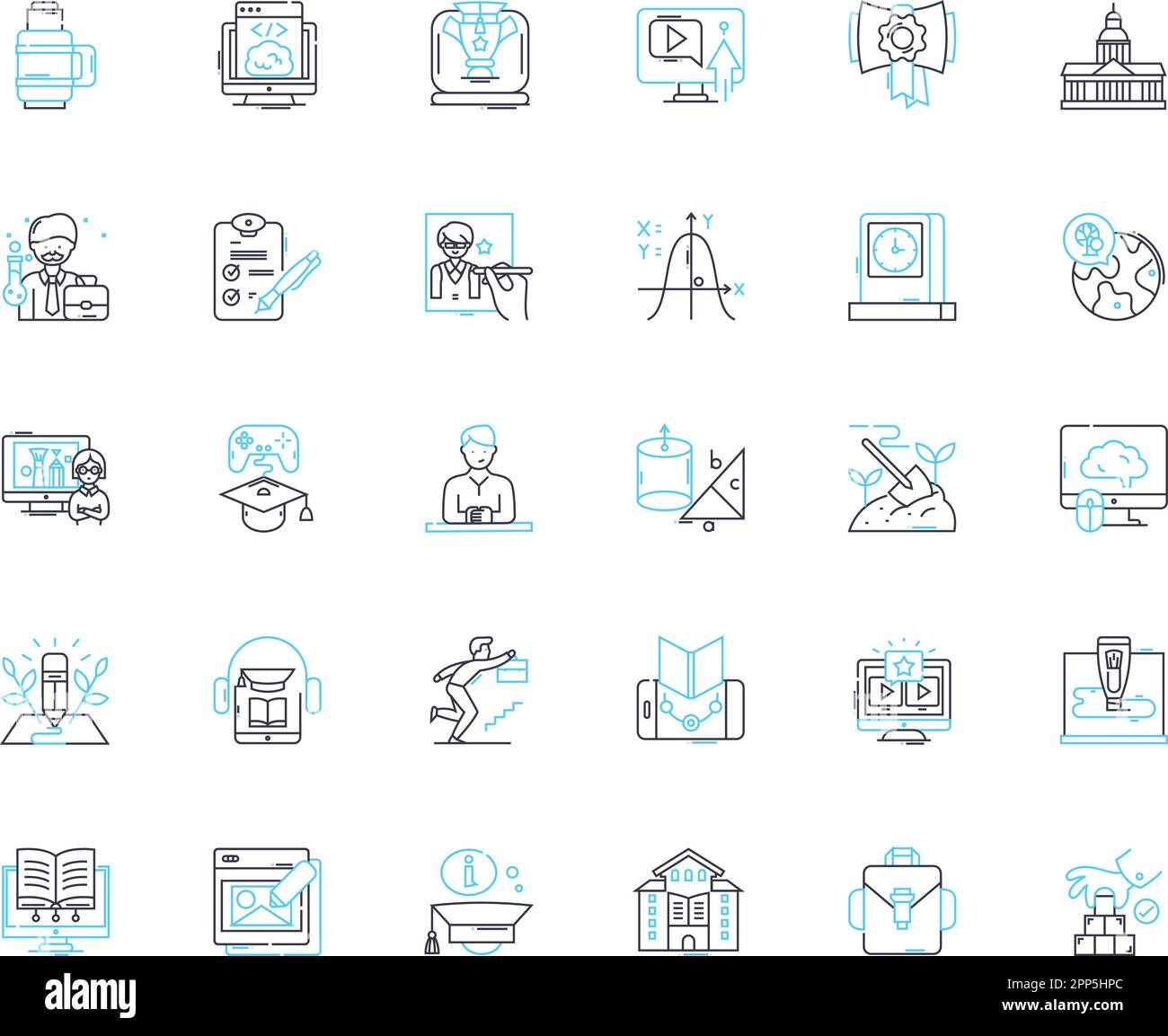 Instructional factors linear icons set. Engagement, Motivation ...