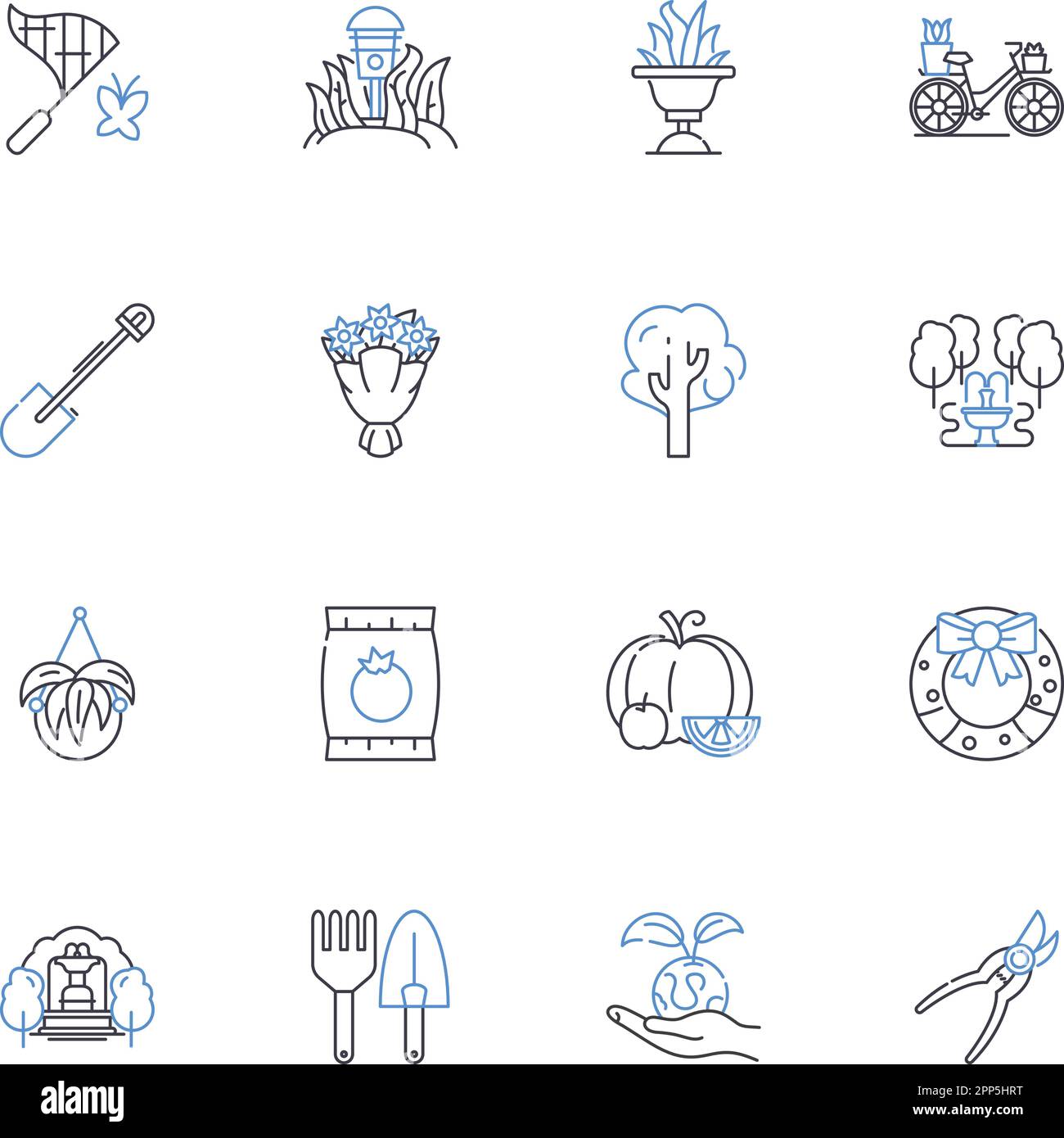 Sowing line icons collection. Soil, Seeds, Farming, Cultivate ...