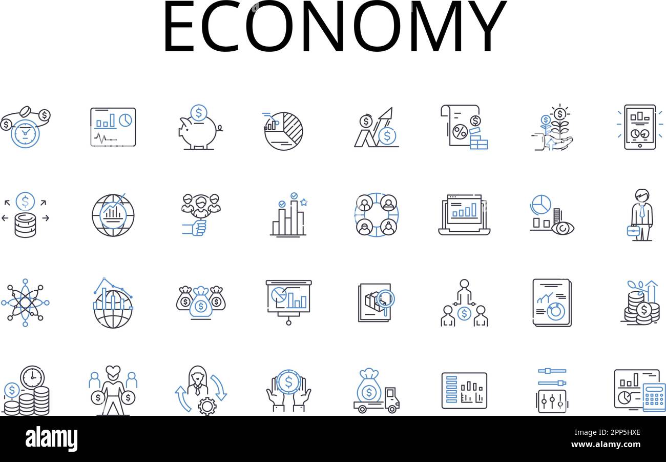 Economy line icons collection. Business, Finances, Commerce, Market ...