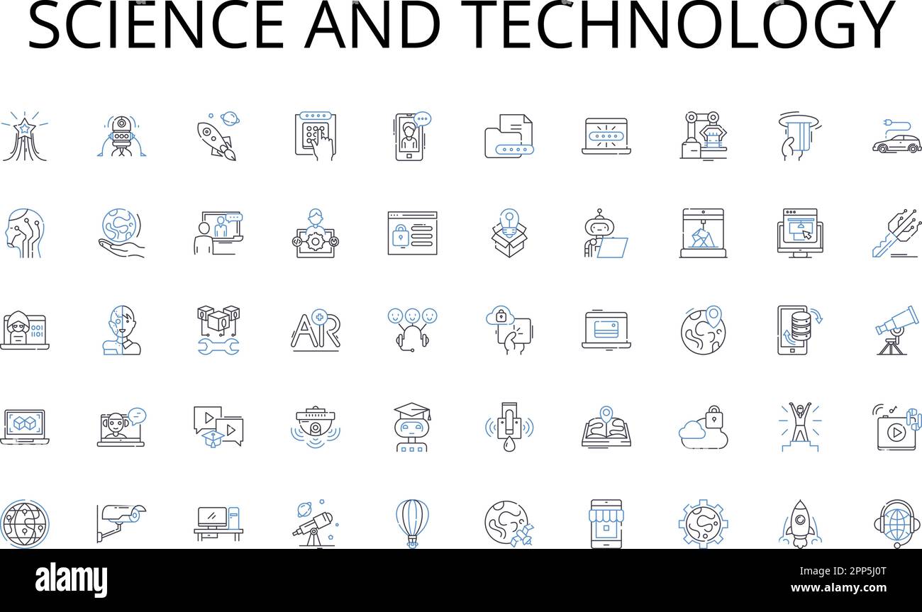 Science and technology line icons collection. Inflation, Recession ...
