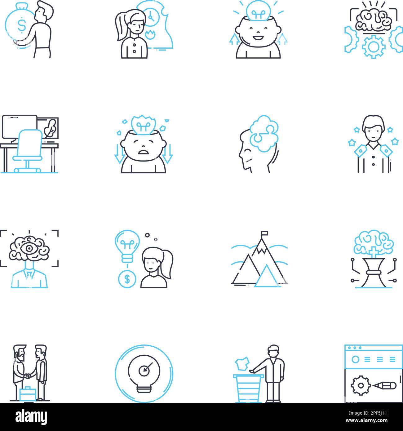 Marketing satisfaction linear icons set. Engagement, Conversion ...