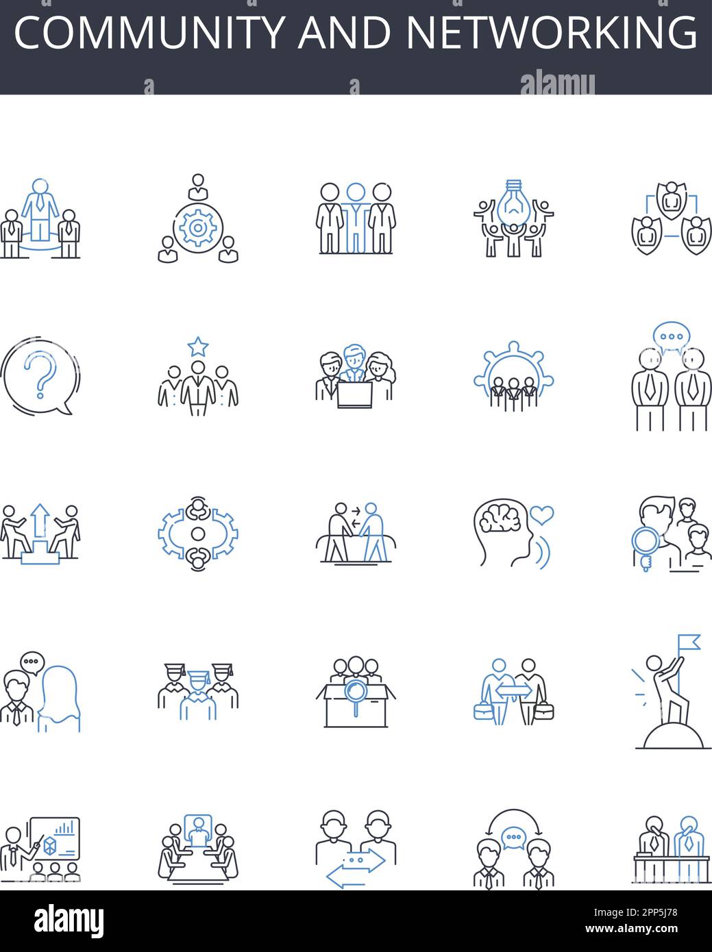 Community and networking line icons collection. Ecosystem, Diversity ...
