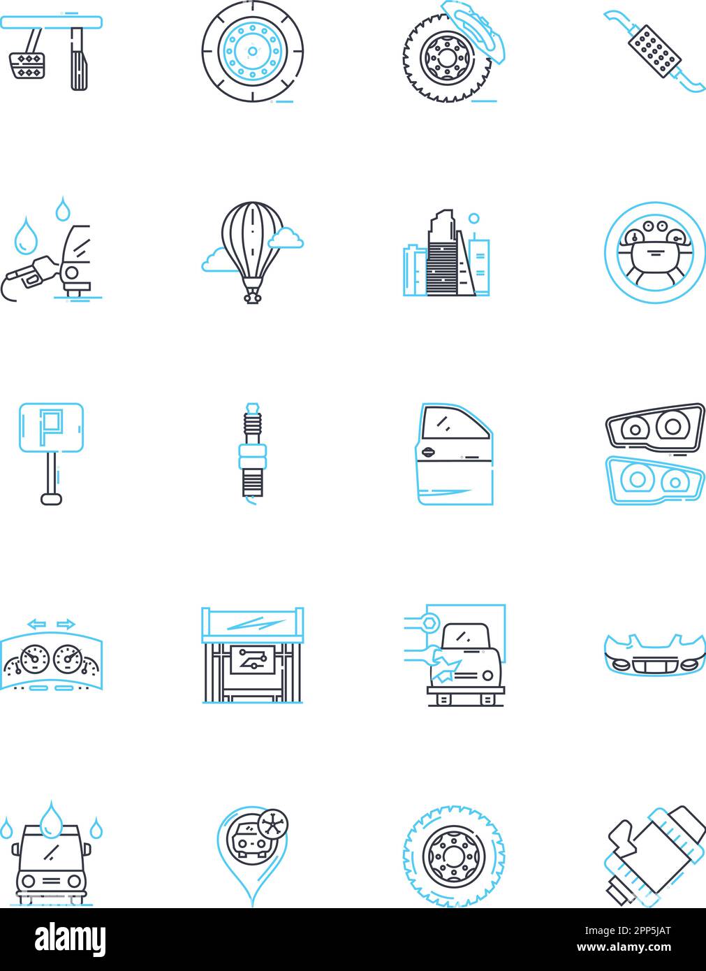 Automotive care linear icons set. Waxing, Polishing, Detailing ...