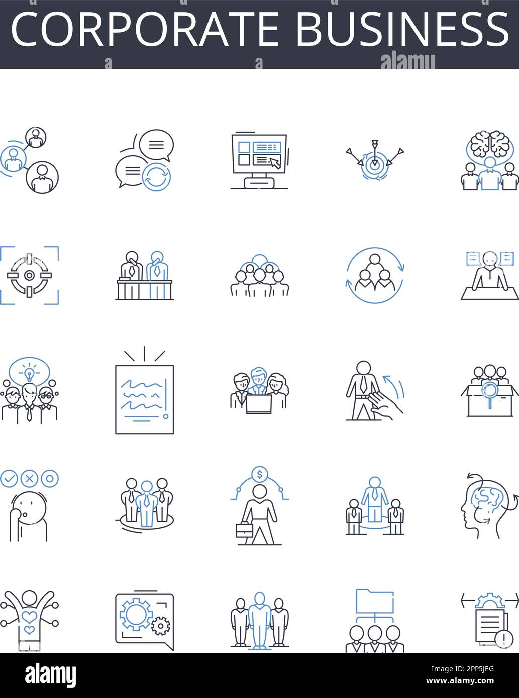 Corporate business line icons collection. Budgeting, Investing, Savings ...