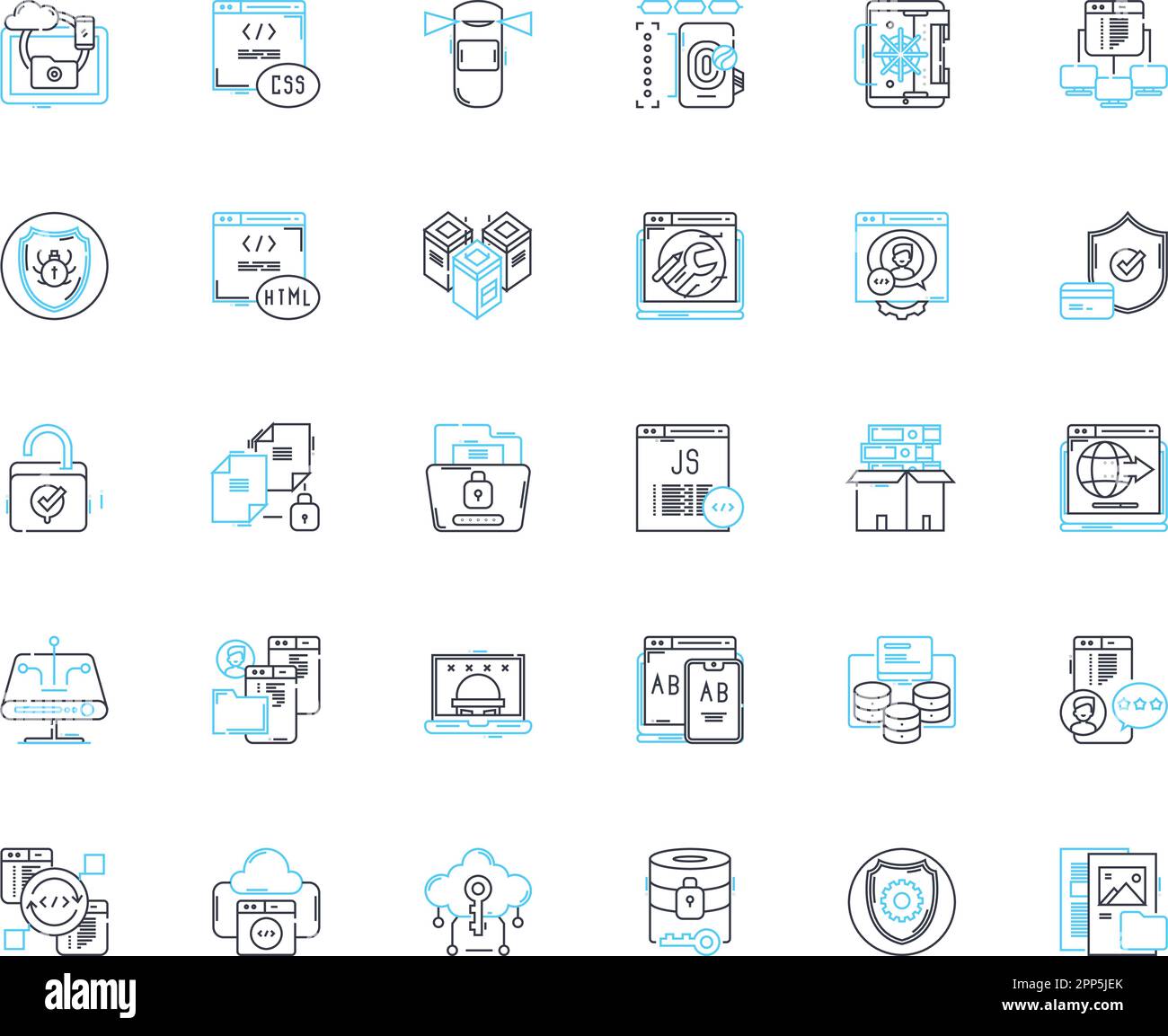 Information Protection linear icons set. Encryption, Privacy, Security ... Information Protection linear icons set. Encryption, Privacy, Security ...