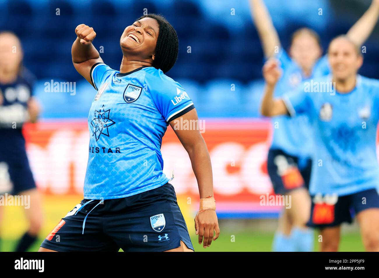 Madison Haley of Sydney FC celebrates a goal during the A-League Women ...