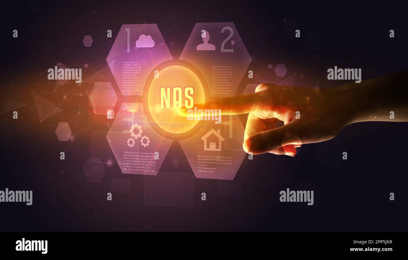 Hand touching digital button concept Stock Photo - Alamy
