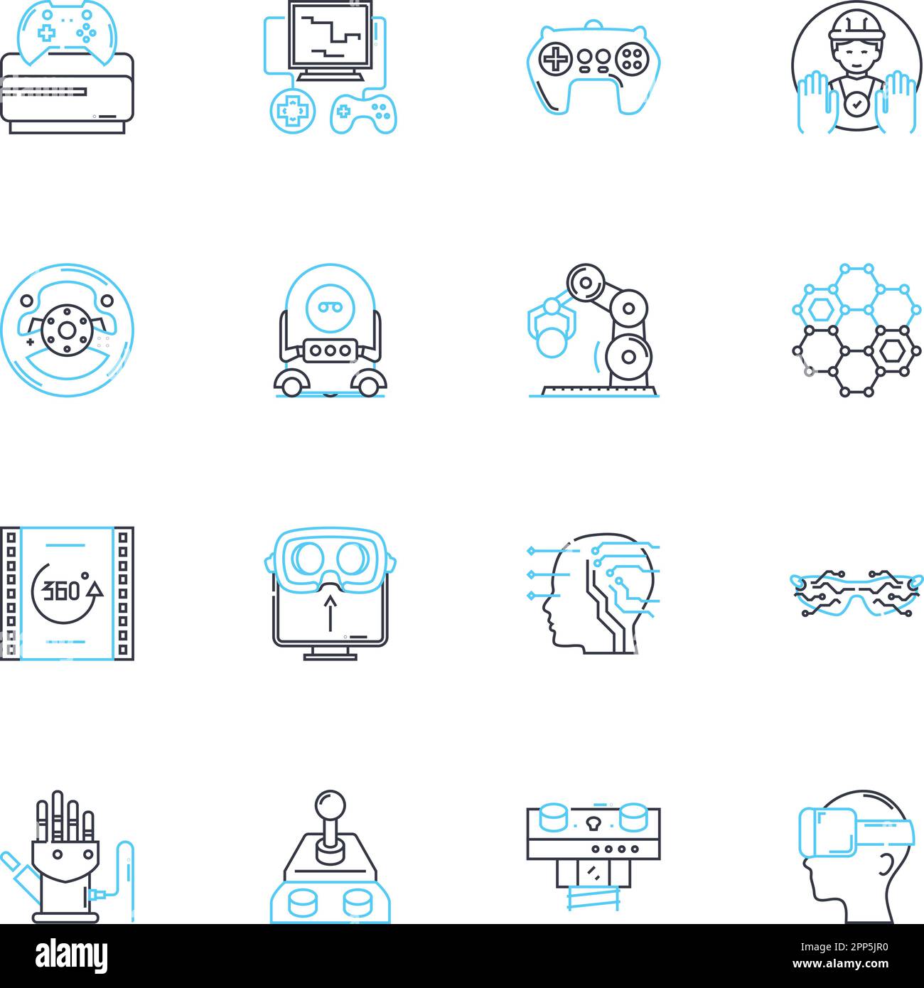 Robotics technology linear icons set. Automation, Robotics, Artificial ... Robotics technology linear icons set. Automation, Robotics, Artificial ...