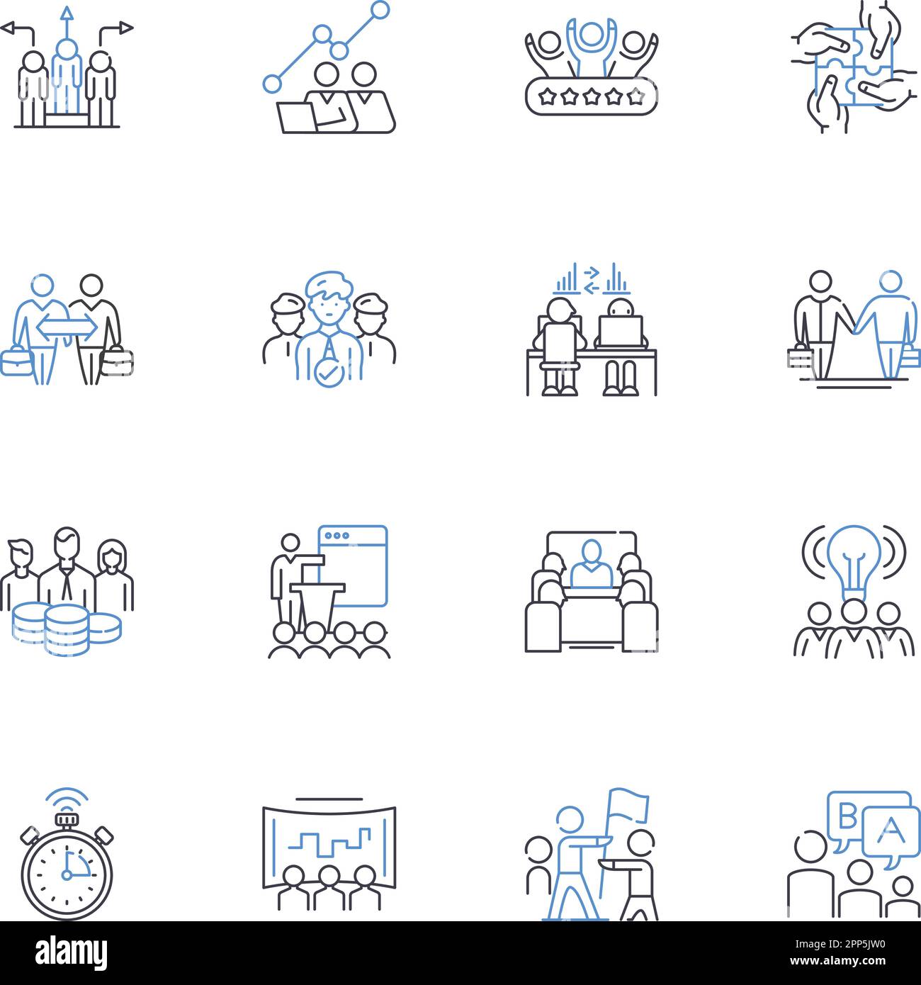 Project Review Line Icons Collection Evaluation Assessment Analysis