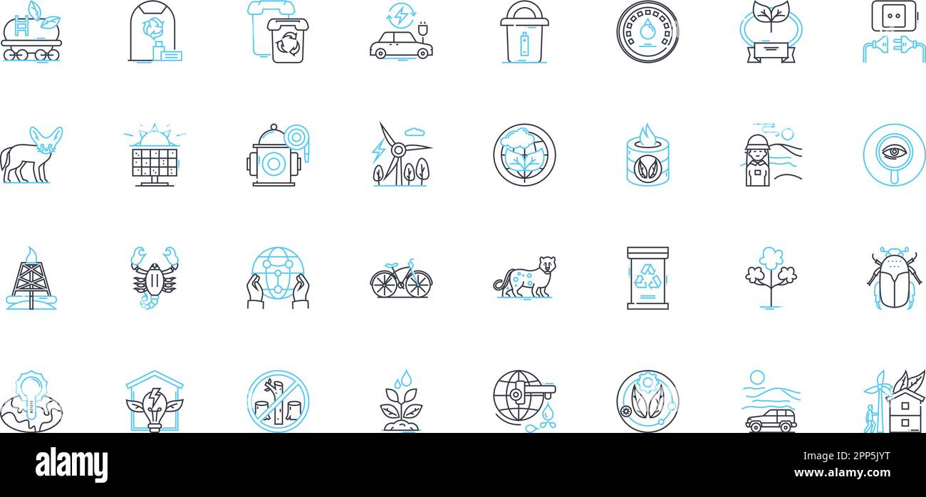 Protect the planet linear icons set. Sustainability, Conservation ...