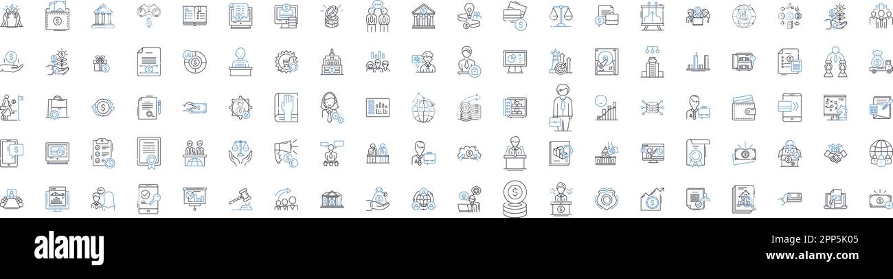 Stock exchange outline icons collection. Stocks, Securities, Trading ...