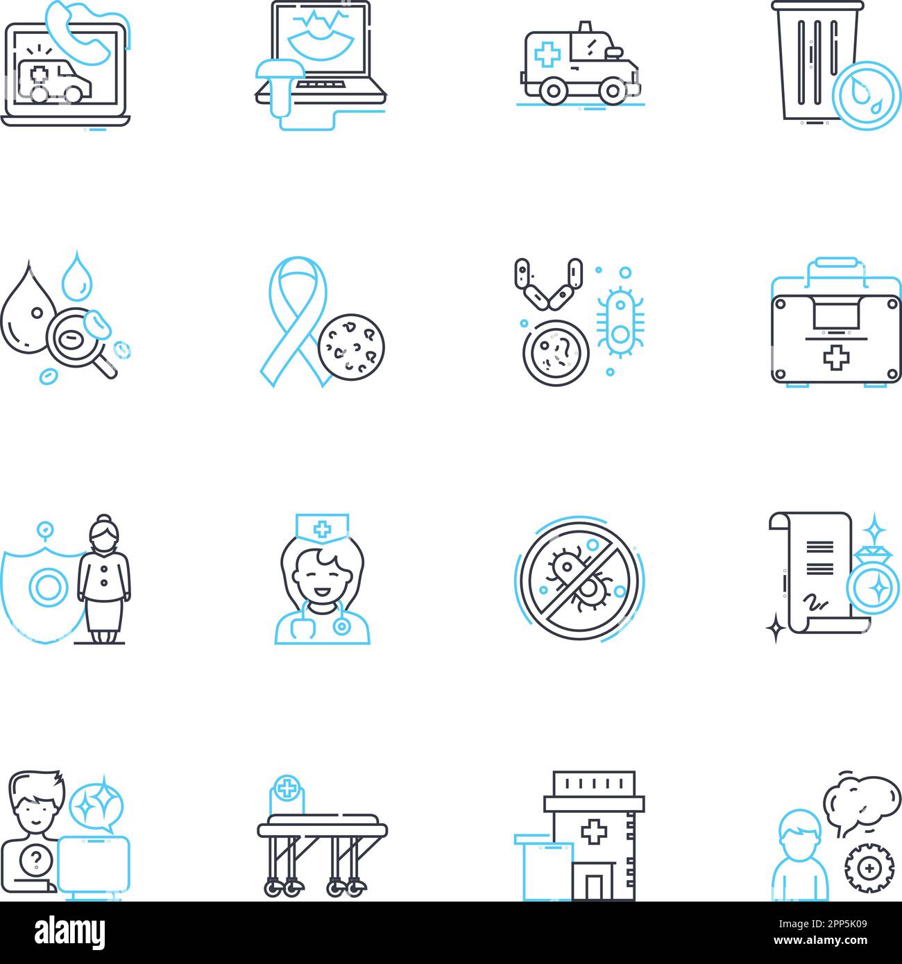 Occupational health linear icons set. Ergonomics, Safety, Prevention ...