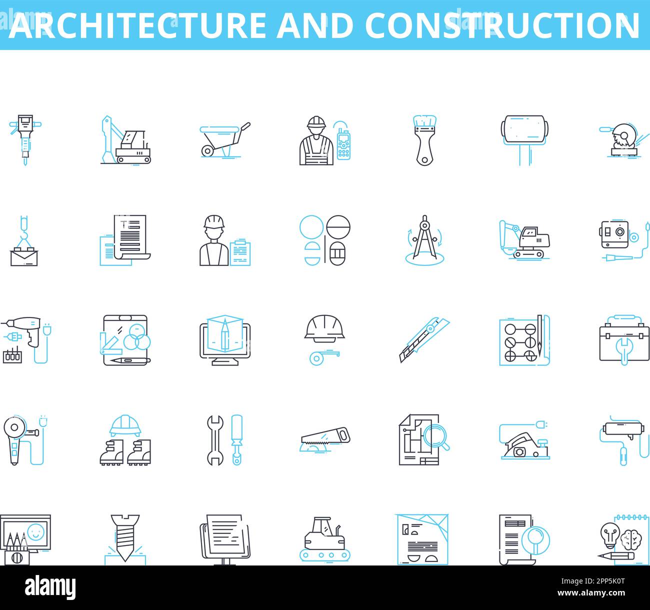 Architecture and construction linear icons set. Blueprint, Foundation ... Architecture and construction linear icons set. Blueprint, Foundation ...