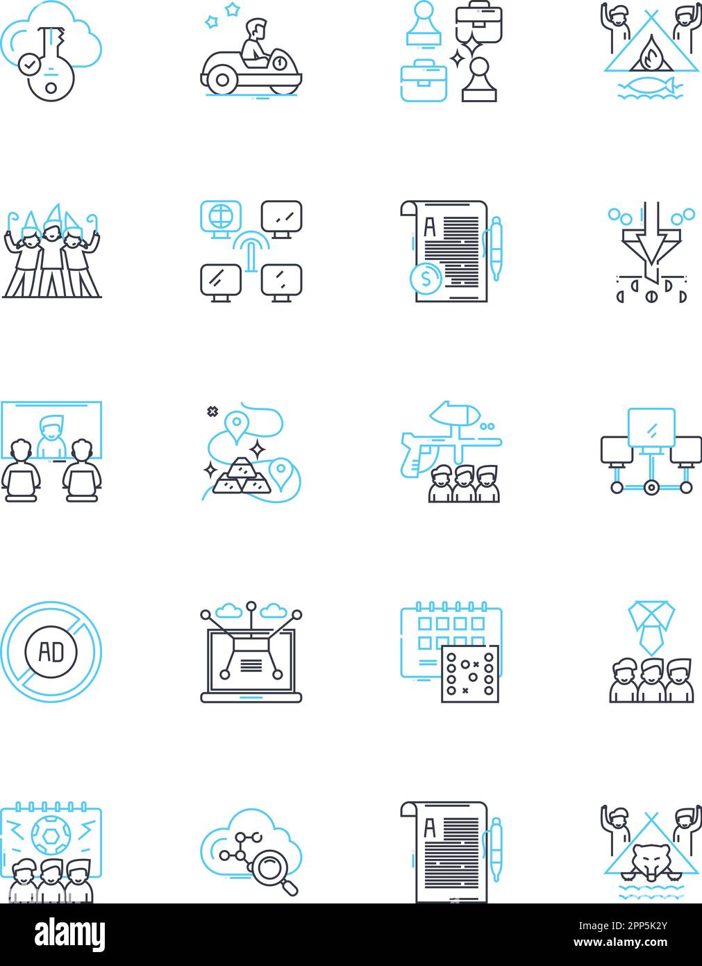 Contacting linear icons set. Call, Email, Message, Reach, Communicate ...