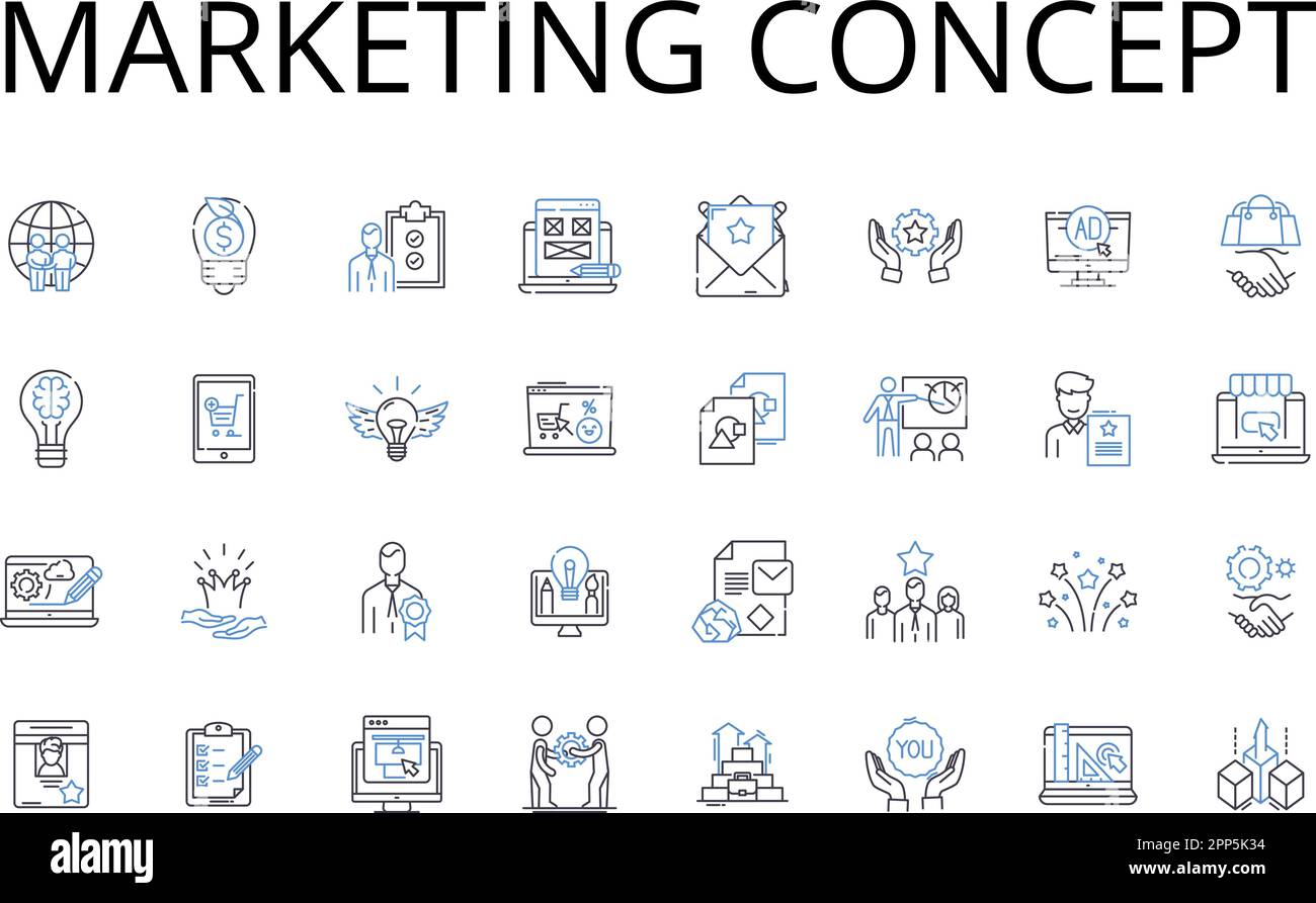 Marketing concept line icons collection. Advertising concept, Sales ...