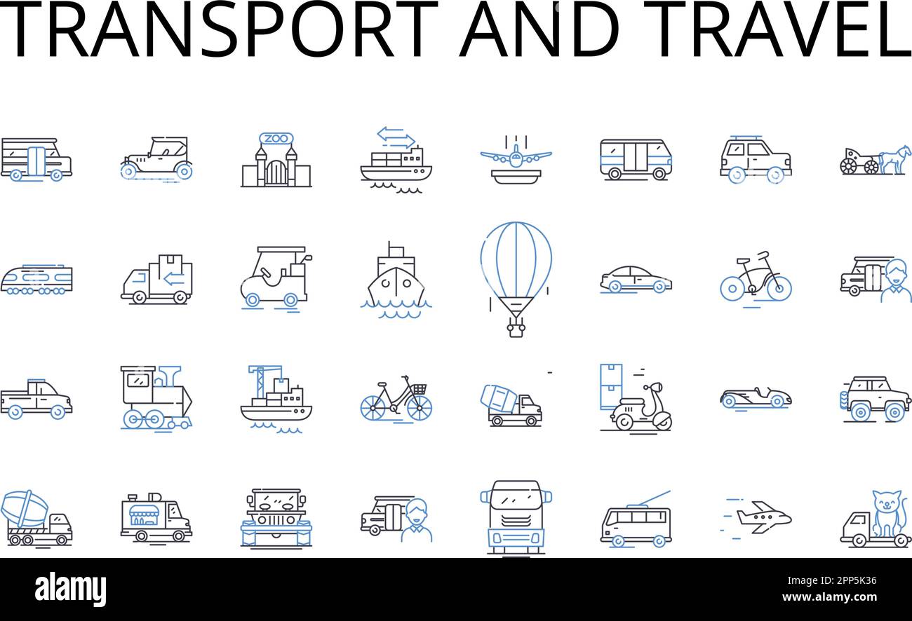 Transport and travel line icons collection. Commute, Voyage, Mobility ...