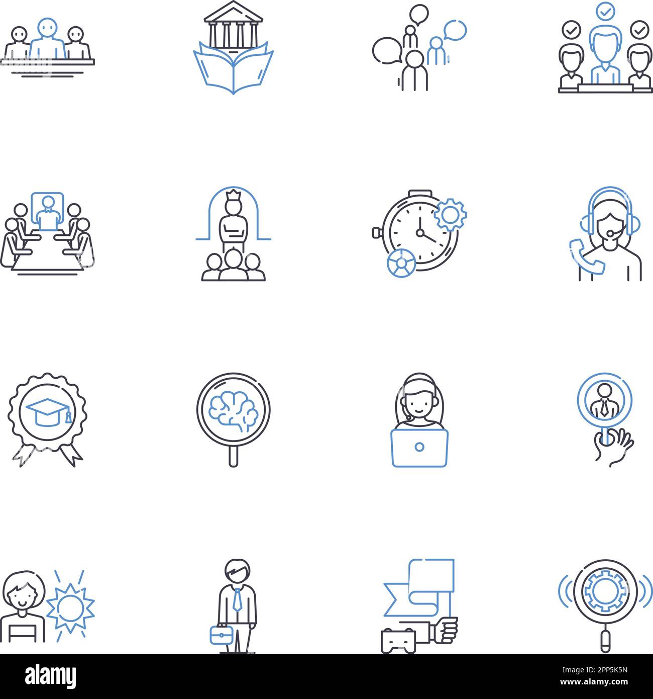 Troop training line icons collection. Discipline, Fitness, Leadership ...