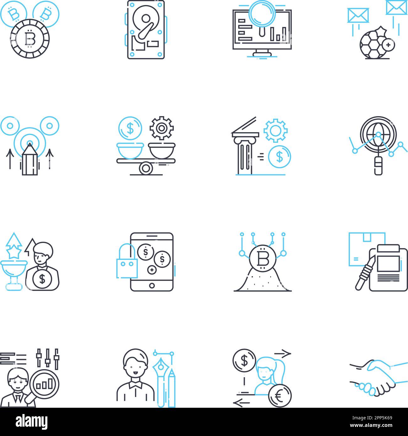 Virtual energy linear icons set. Efficiency, Sustainability, Renewable ...