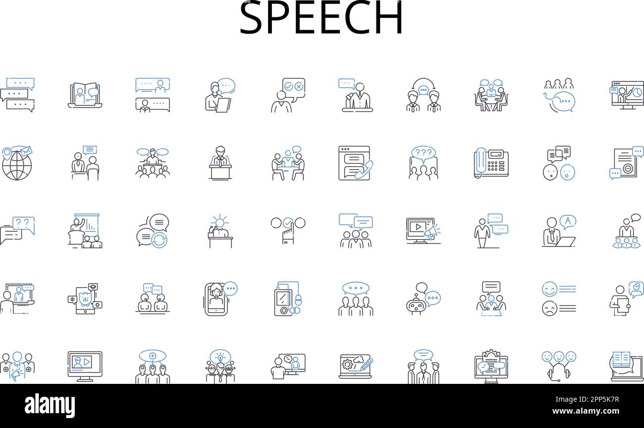Speech Line Icons Collection Dialogue Communication Debate Talk