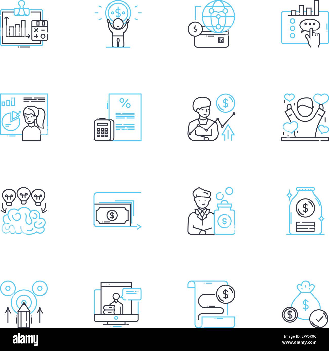 Equity trading linear icons set. Shares, Stocks, Investment, Assets ...