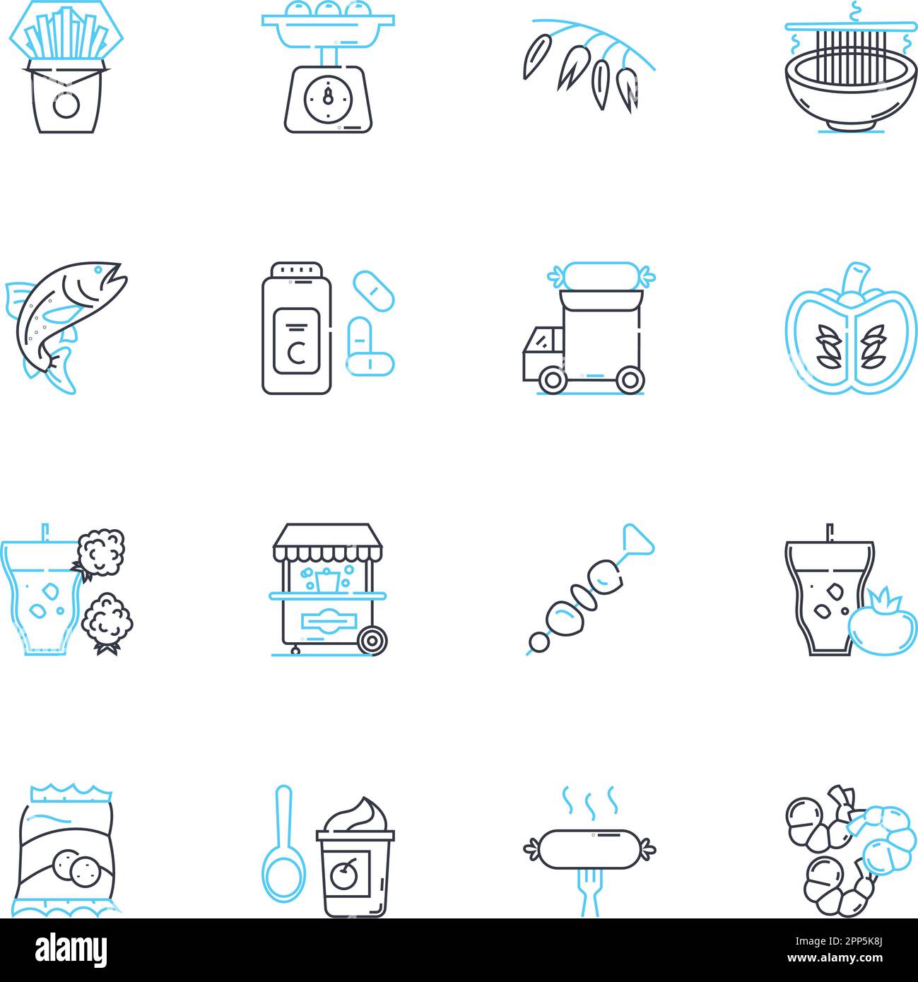 Culinary boutique linear icons set. Gourmet, Foodie, Artisanal, Farm-to ...