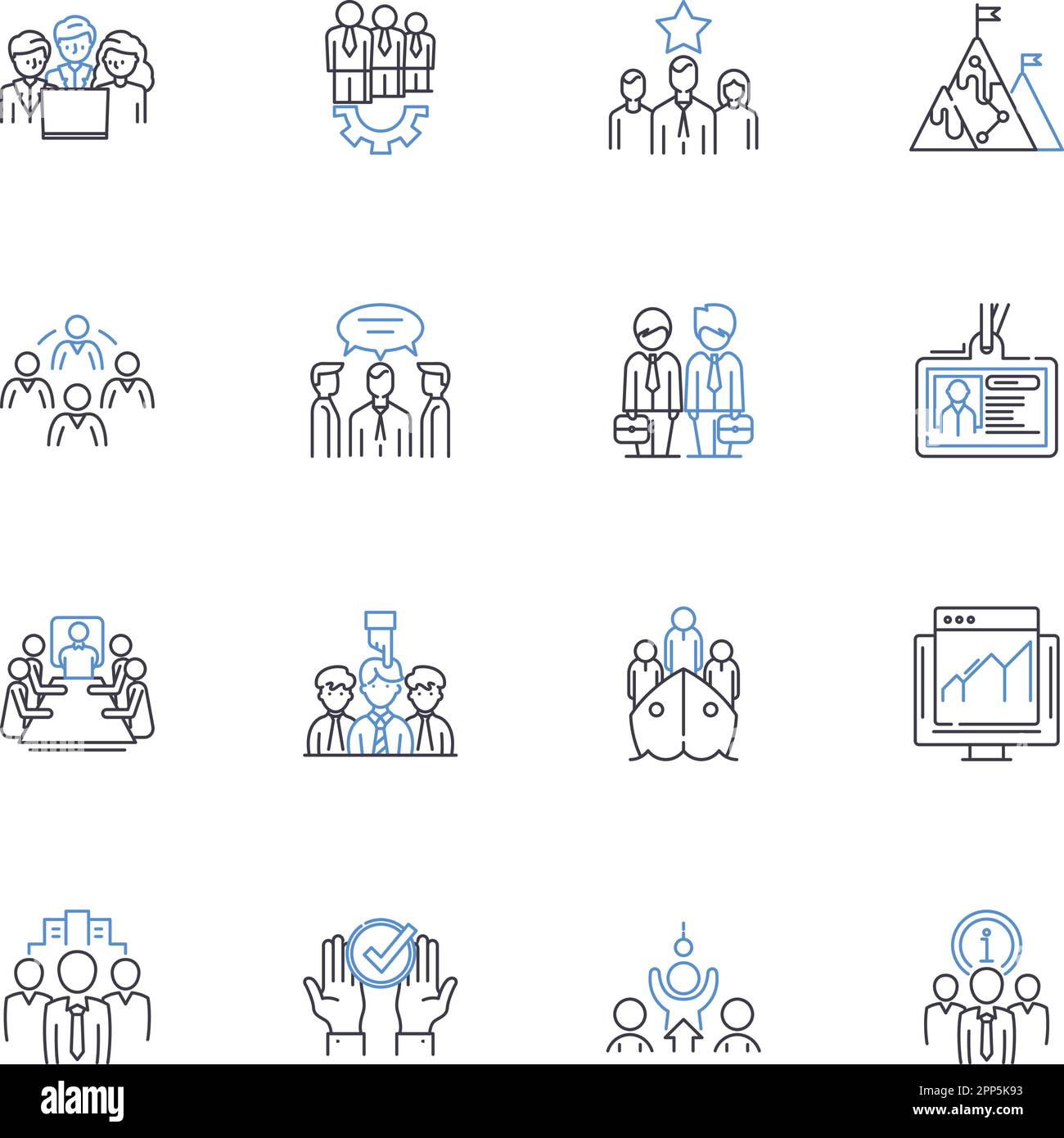 Cohesive Collaboration Line Icons Collection Synergy Teamwork Coordination Unity