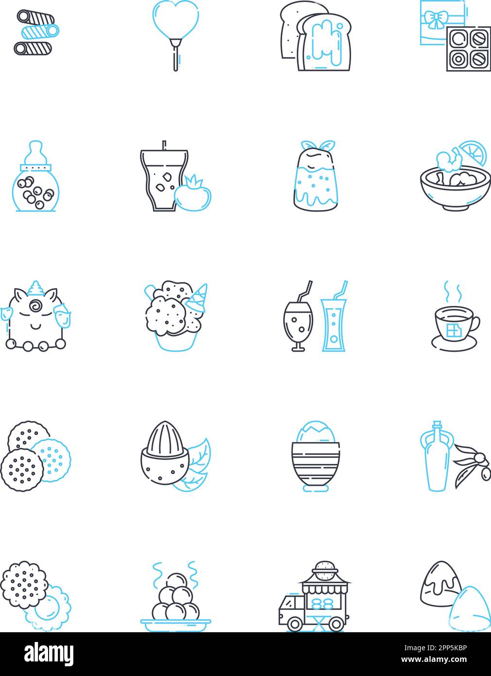 Brownies linear icons set. Chocolatey, Delicious, Fudgy, Rich, Moist ...