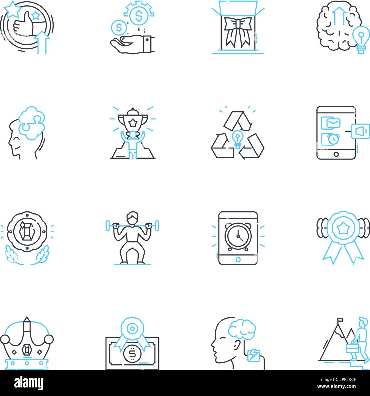 Leadership Development linear icons set. Mentorship , Influence ...