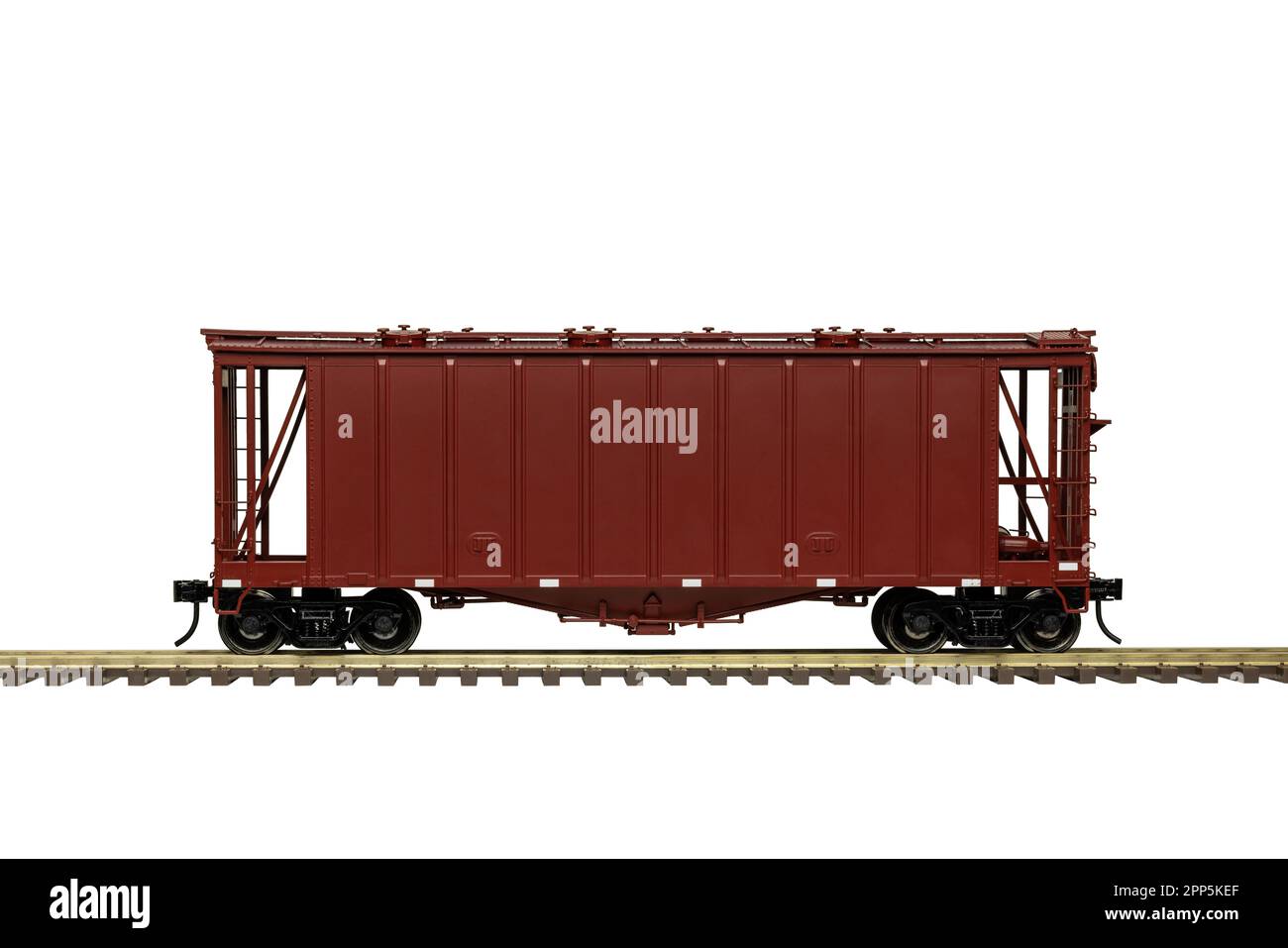 A railroad airslide covered hopper on track Stock Photo - Alamy