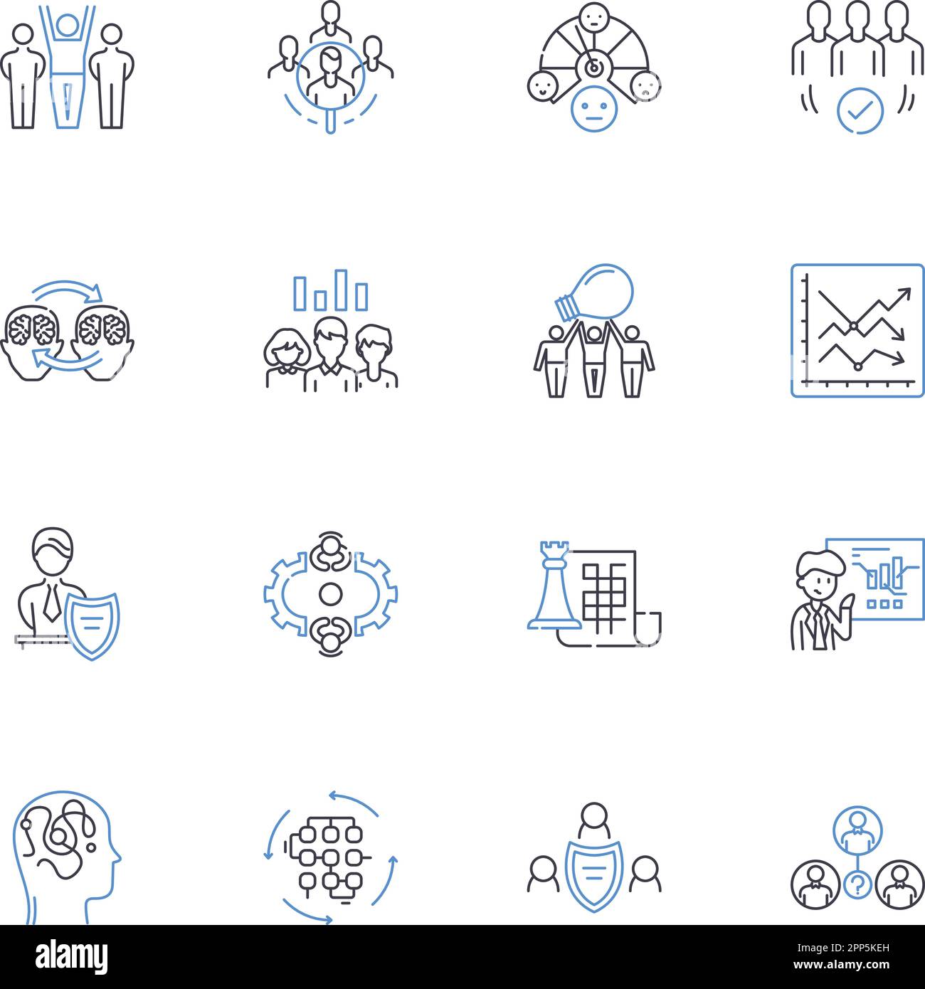 Front-line manager line icons collection. Leadership, Communication ...