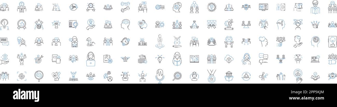 Employee learning line icons collection. Development, Training ...