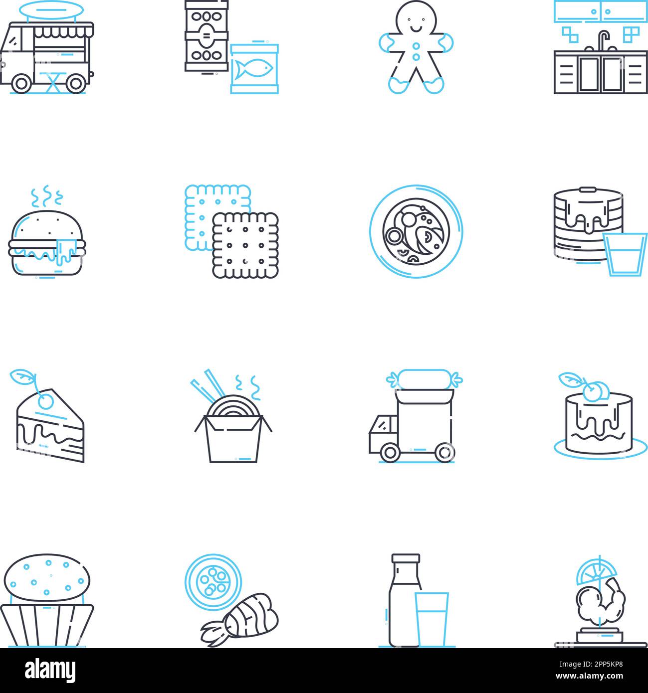 Ready meal linear icons set. Convenience, Nutrition, Flavorful, Quick ...