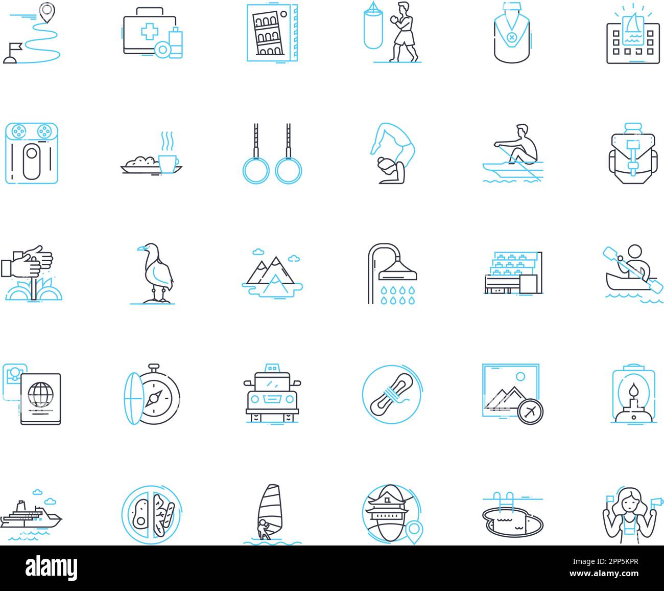 Idle hours linear icons set. Relaxation, Downtime, Laziness, Solitude ...